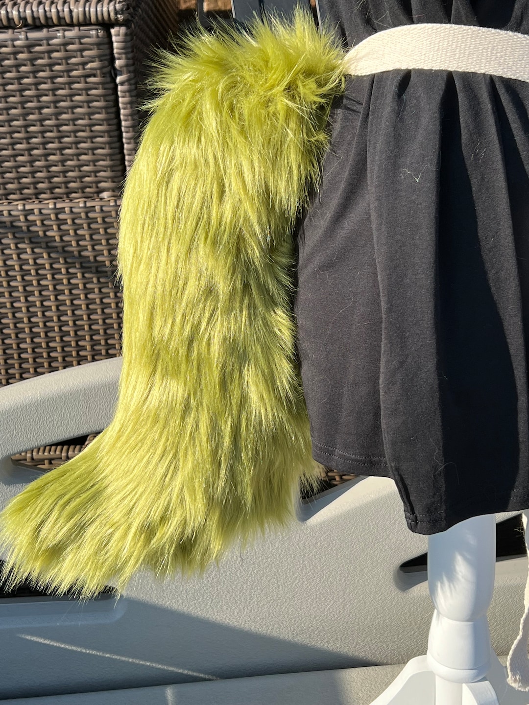 42. Olive Green Faux Fur Wolf Tail - Etsy