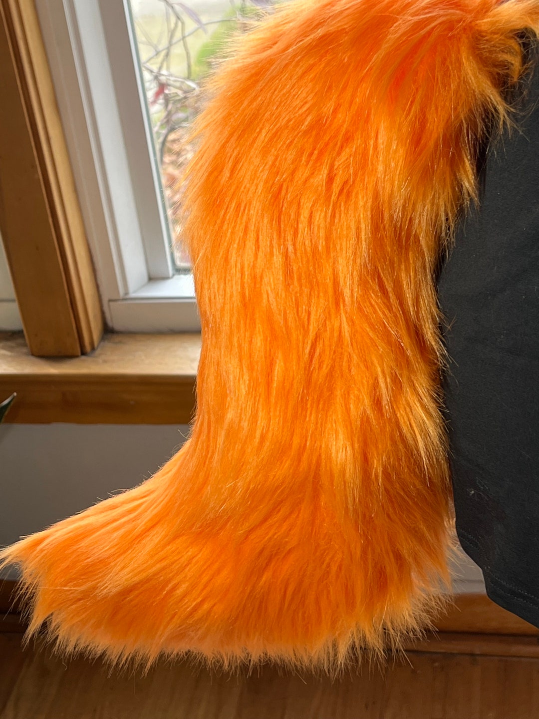 16. Orange Faux Fur Wolf Tail - Etsy