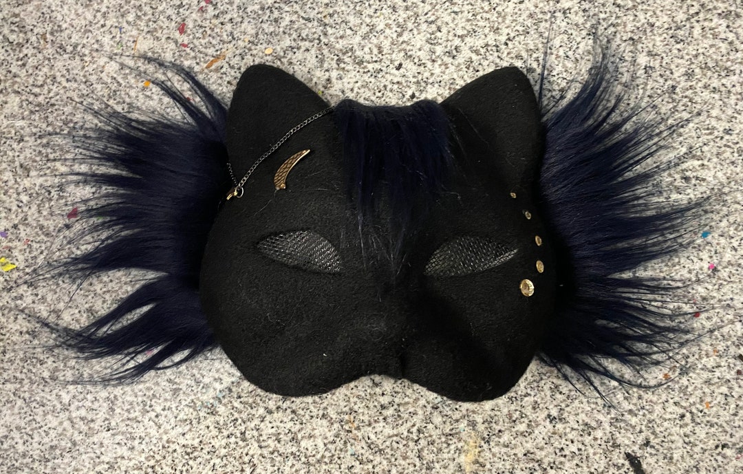 Therian Cat Mask - Midnight Moon & Stars - Etsy