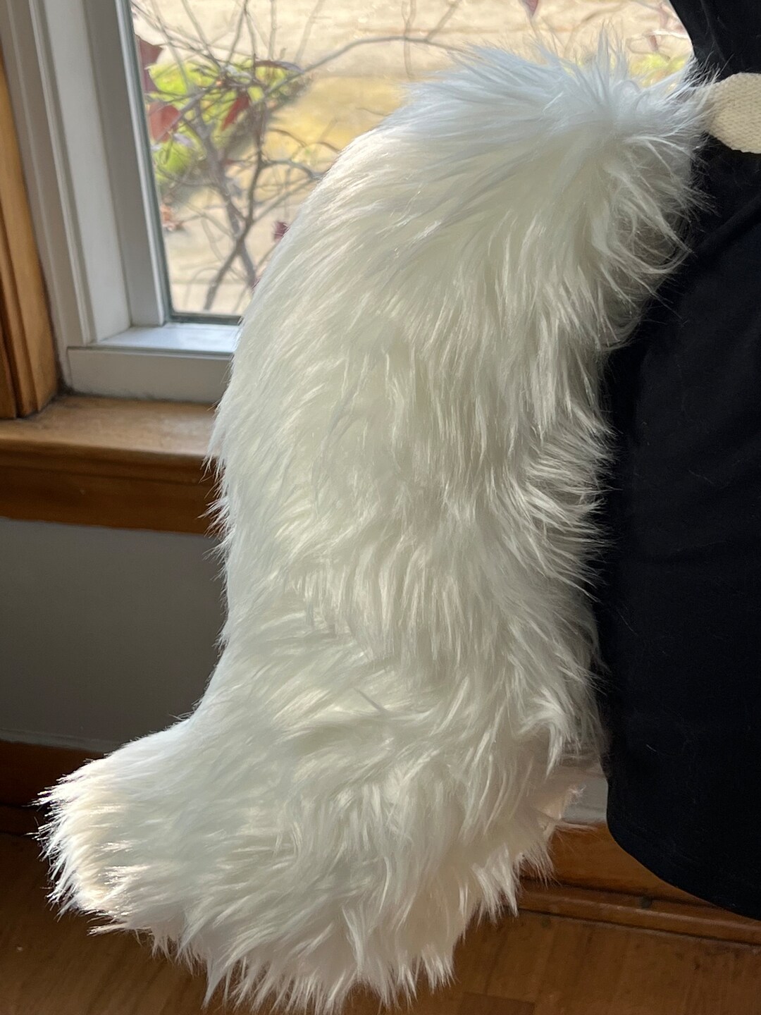 5. White Faux Fur Wolf Tail - Etsy