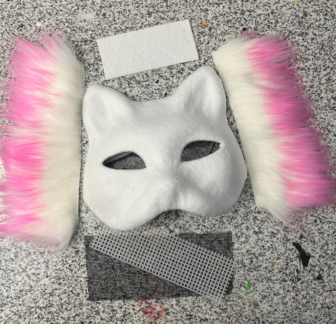 Plain Felted Therian Cat Mask Kit - Candy Pink - Etsy