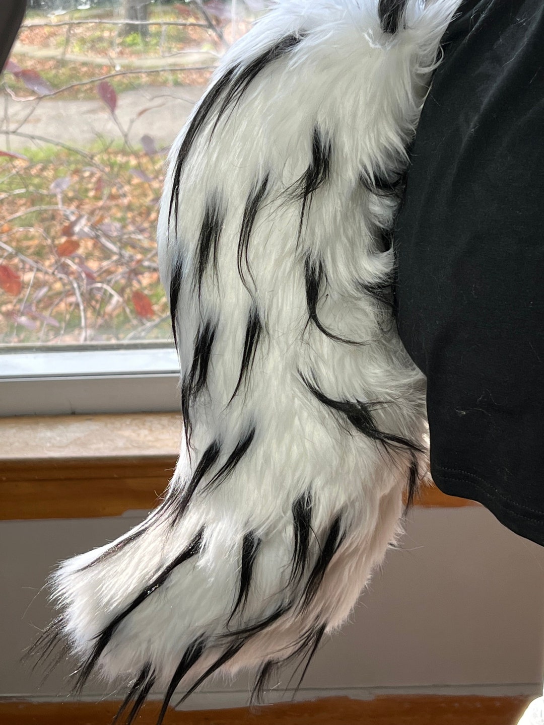 14. White/black Faux Fur Wolf Tail - Etsy