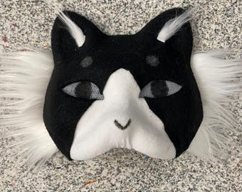 Black and White Cat Therian Mask - Etsy