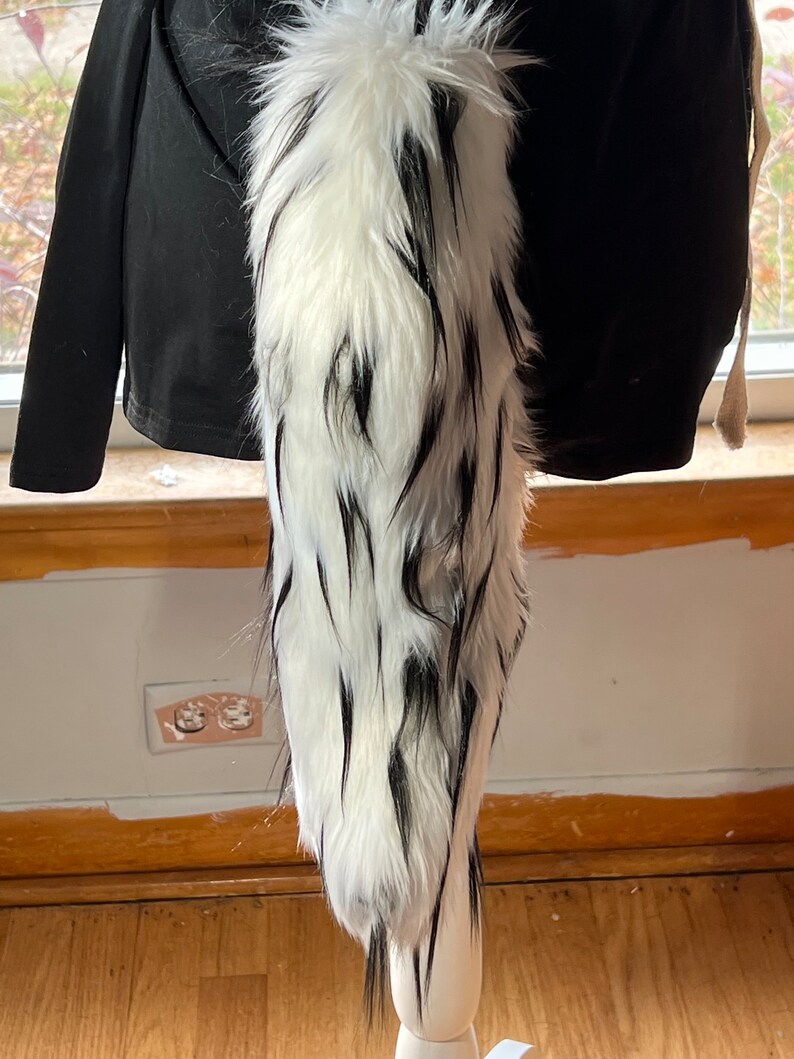 14. White/black Faux Fur Wolf Tail - Etsy