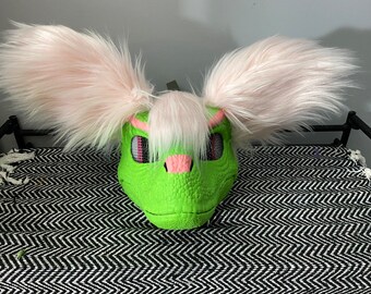Pink Furry Dino Mask With Ears - Etsy