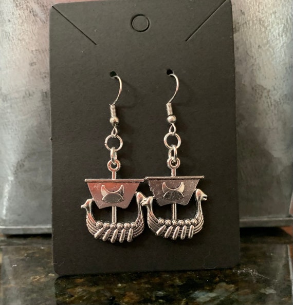 Norse Viking Ship Earrings-viking-nordic Earrings-norse | Etsy