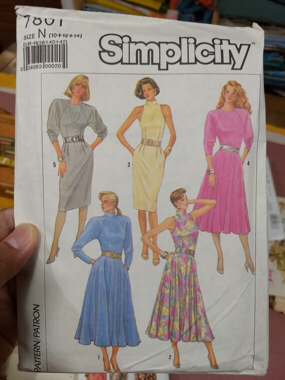 Simplicity 7801 80s Dress Pattern | Etsy