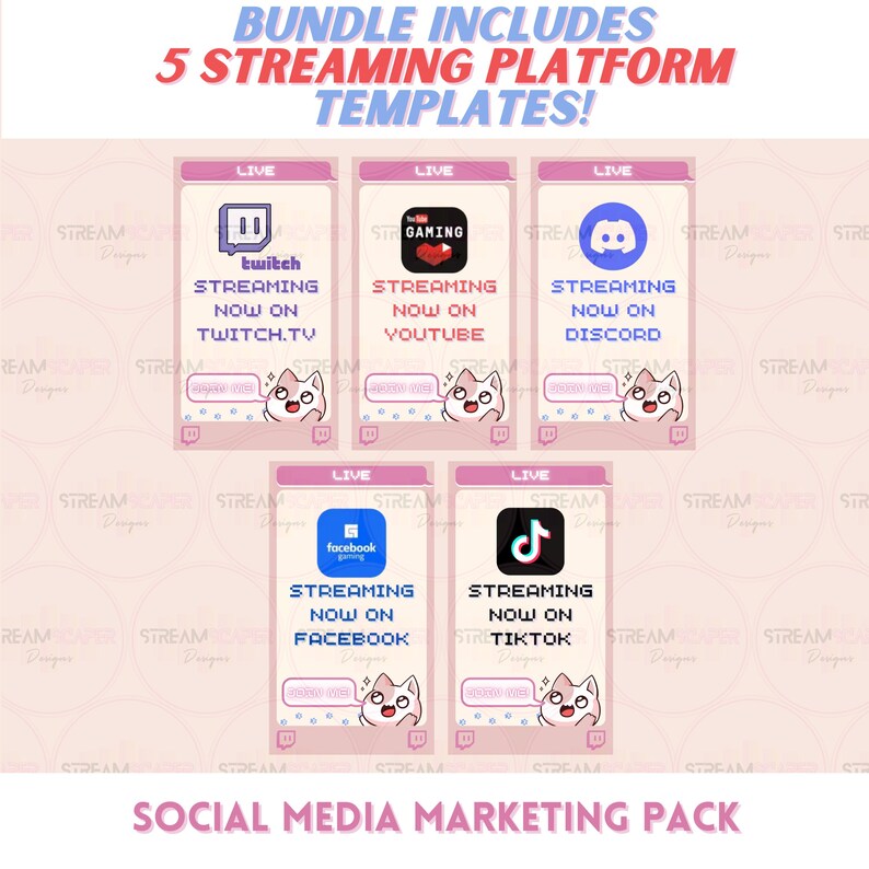 Cute Kawaii Pink Cat Stream Theme Bubblegum Kitty Insta Tiktok ...