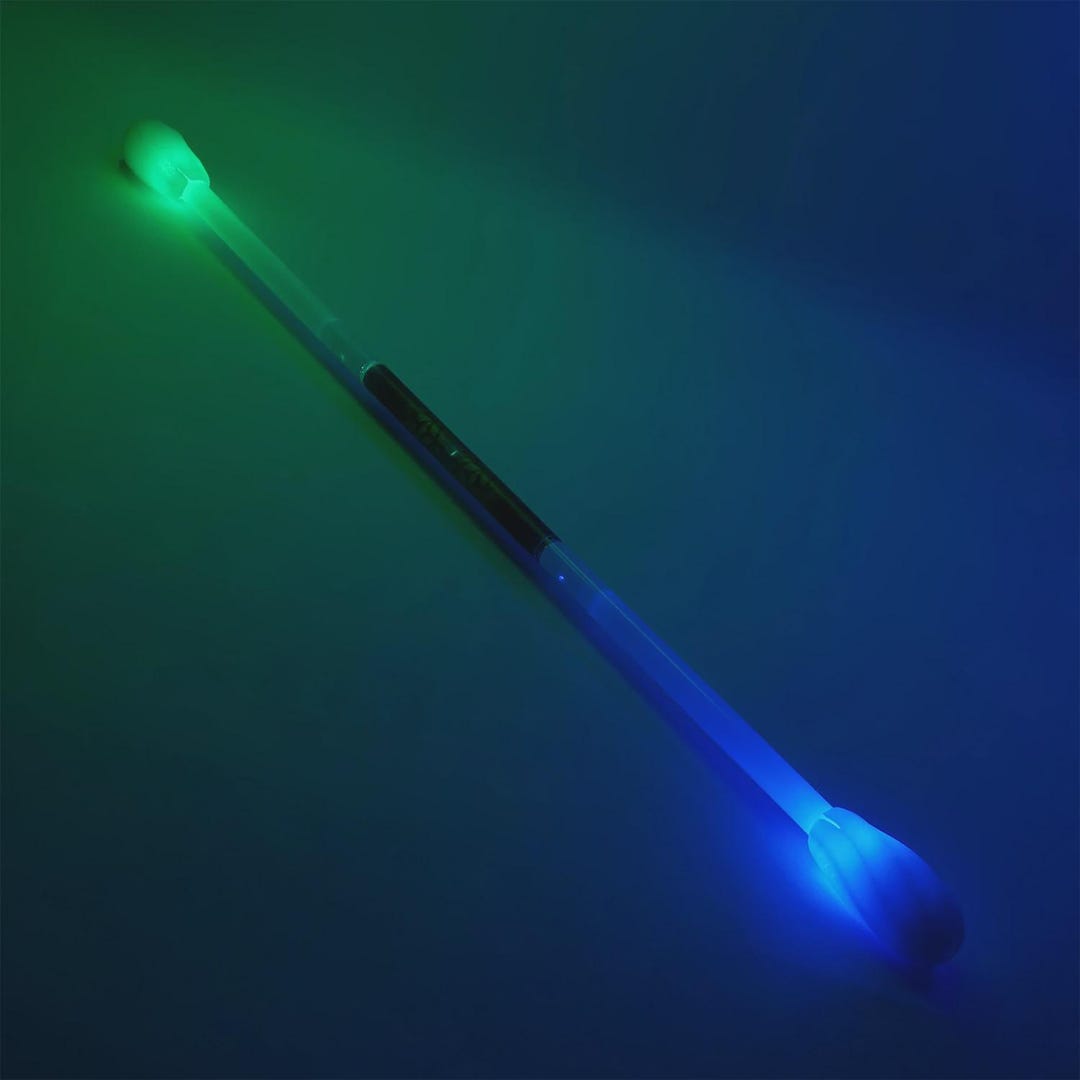 Rechargeable LED Glow Spin Staff / Baton | 3-piece Collapsible Rave and ...