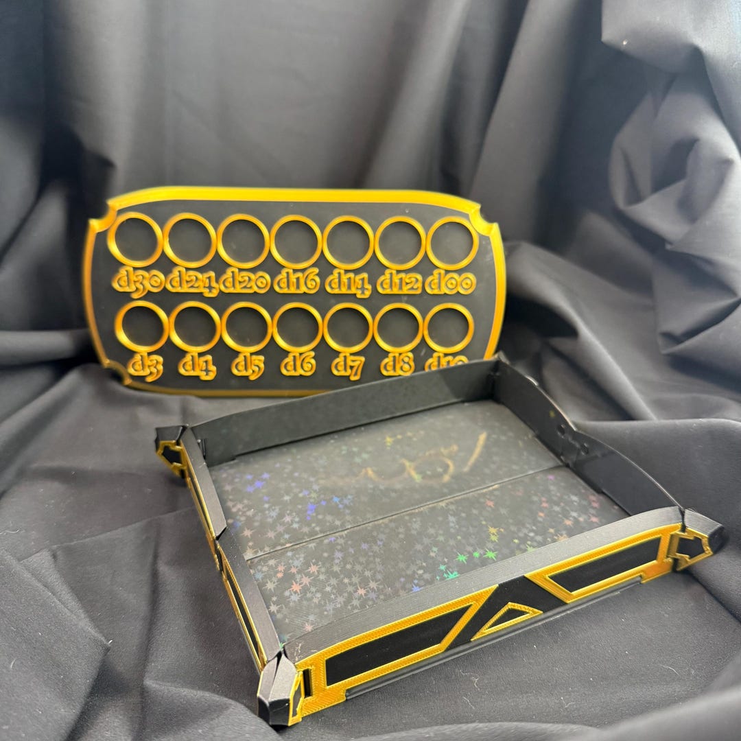 DCC/MCC Dice Caddy and Tray - the Gilded - Black/gold Fantasy ...