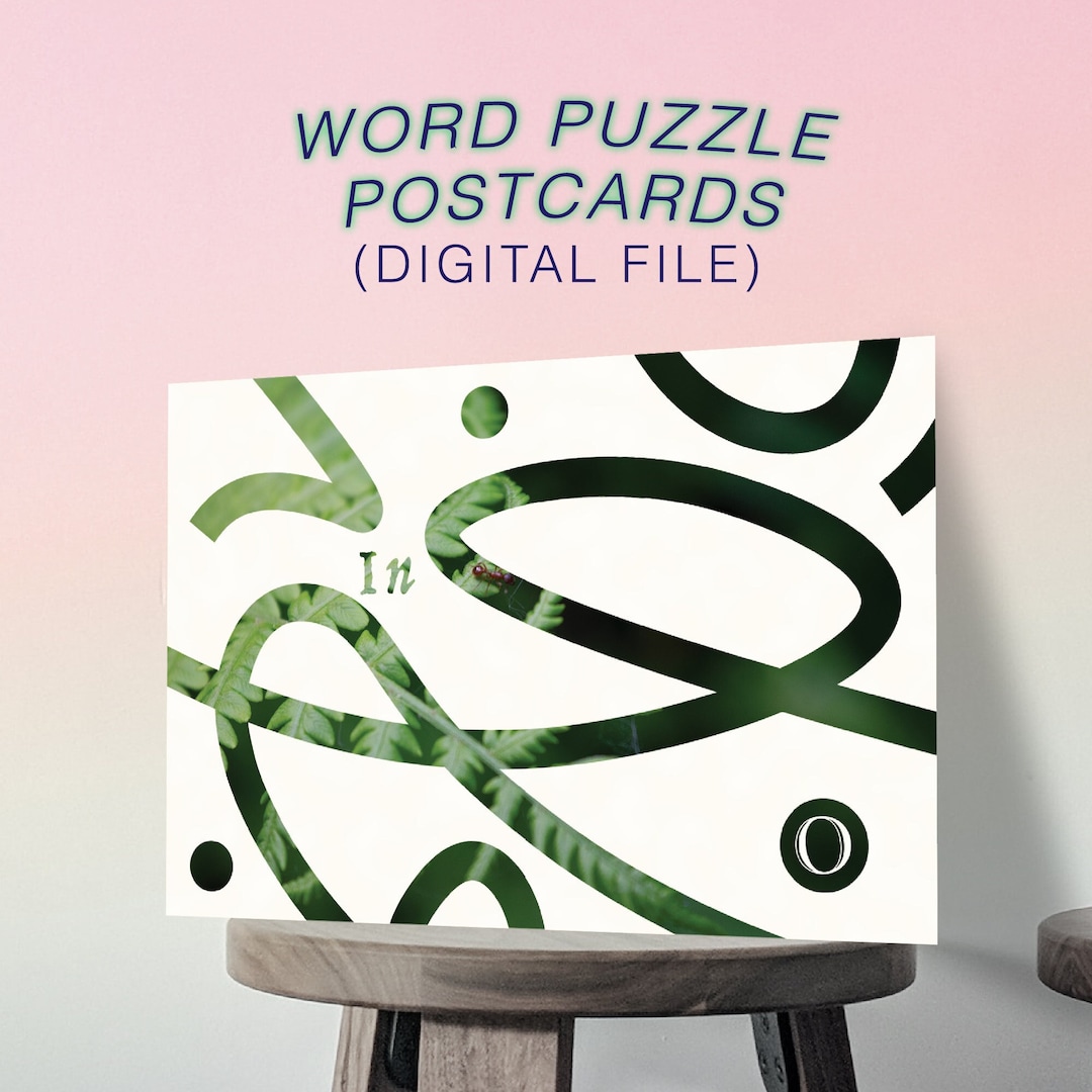 Word Puzzle Postcard- Digital File - Secret Word 1 - Etsy