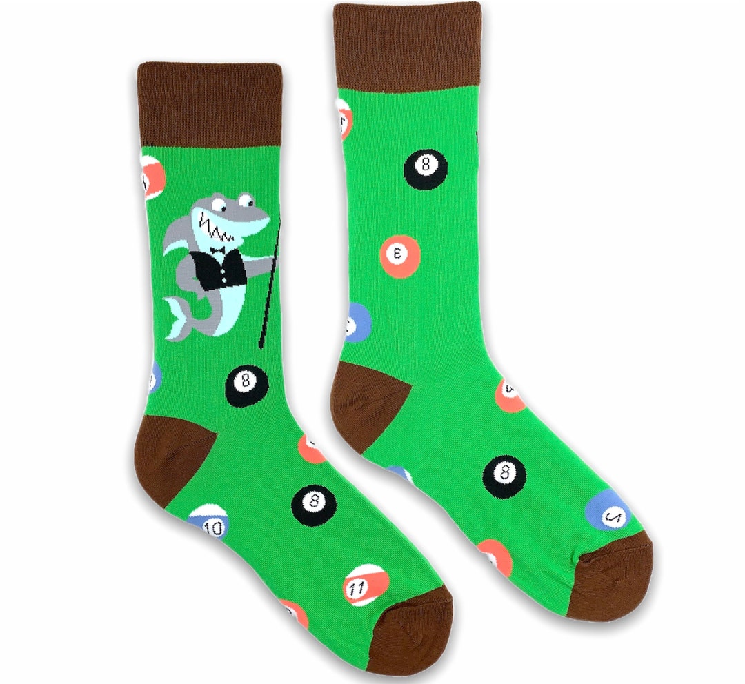 Pool Socks Pool Shark Socks Mens Socks Womans Socks Colourful Socks Fun Socks Fathers Day T