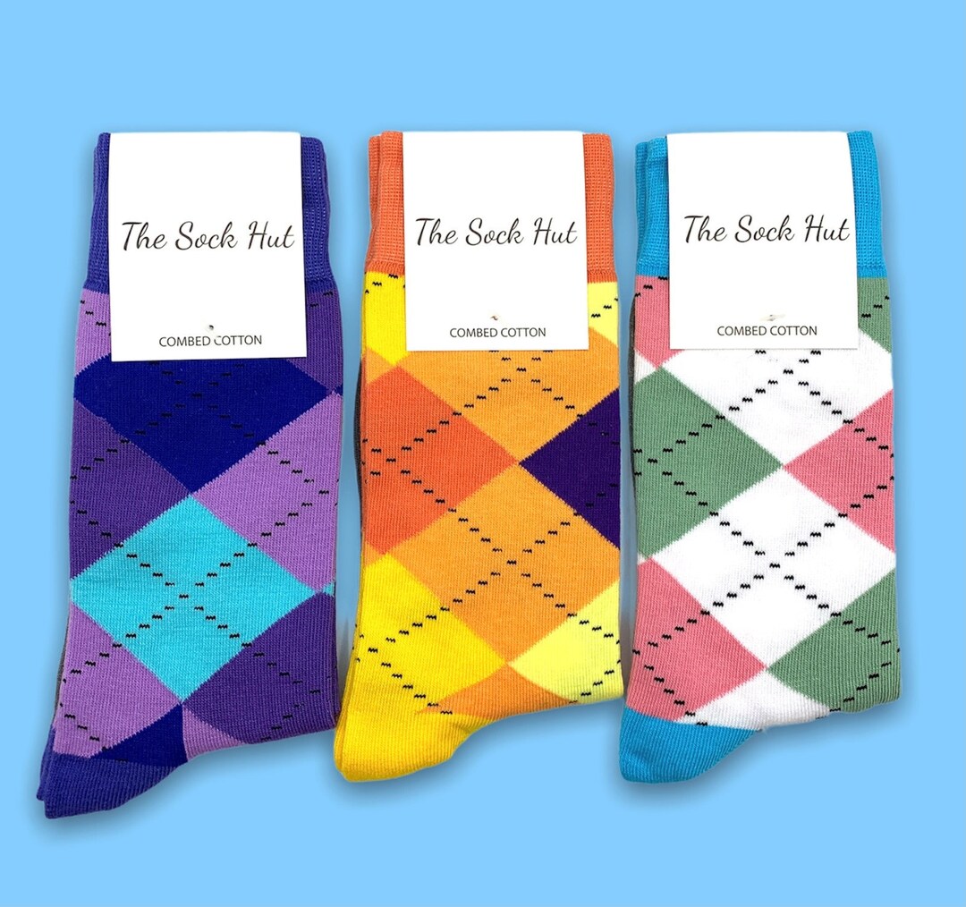 Argyle Triple Sock Pack Mens Socks Womans Socks Colourful Socks Fun ...