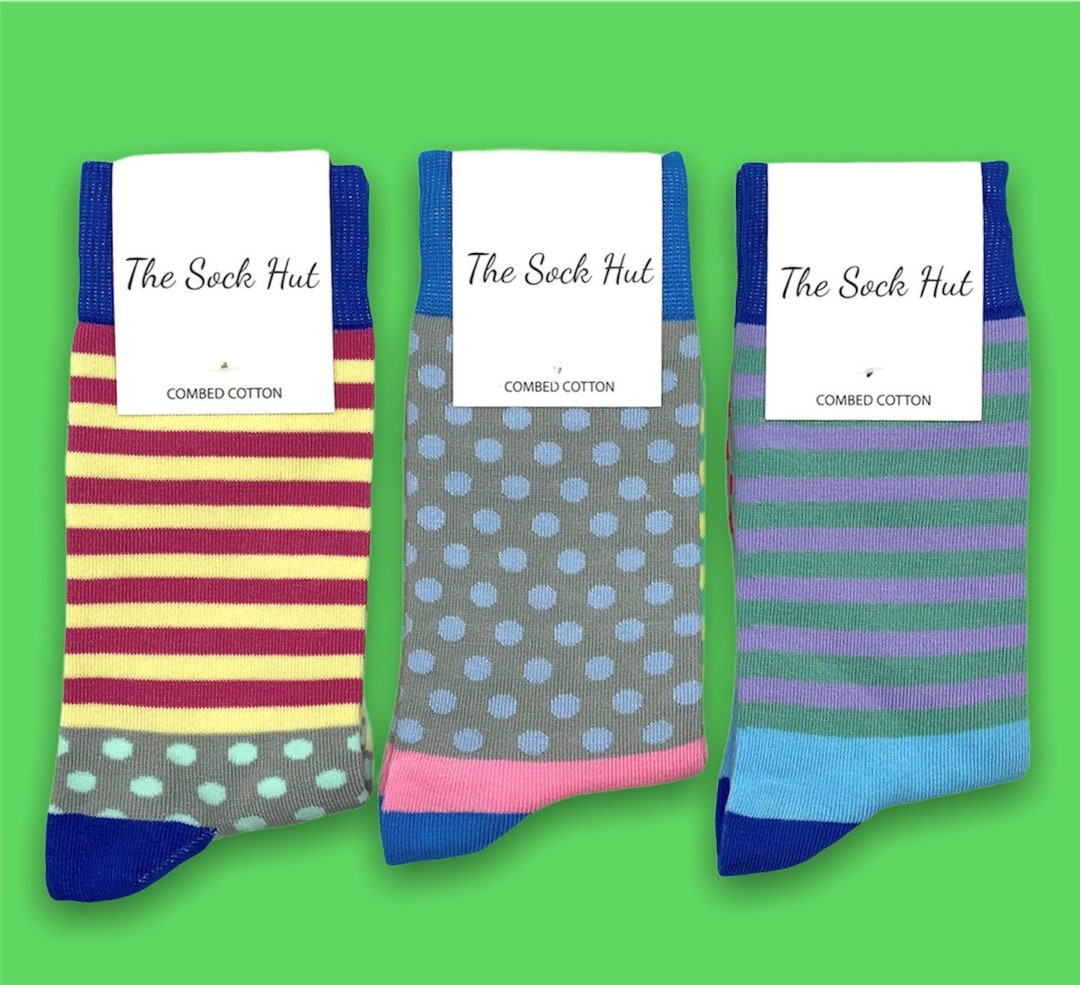 Spots and Stripes Triple Sock Pack Gift Idea, Christmas Sock Gift Set ...