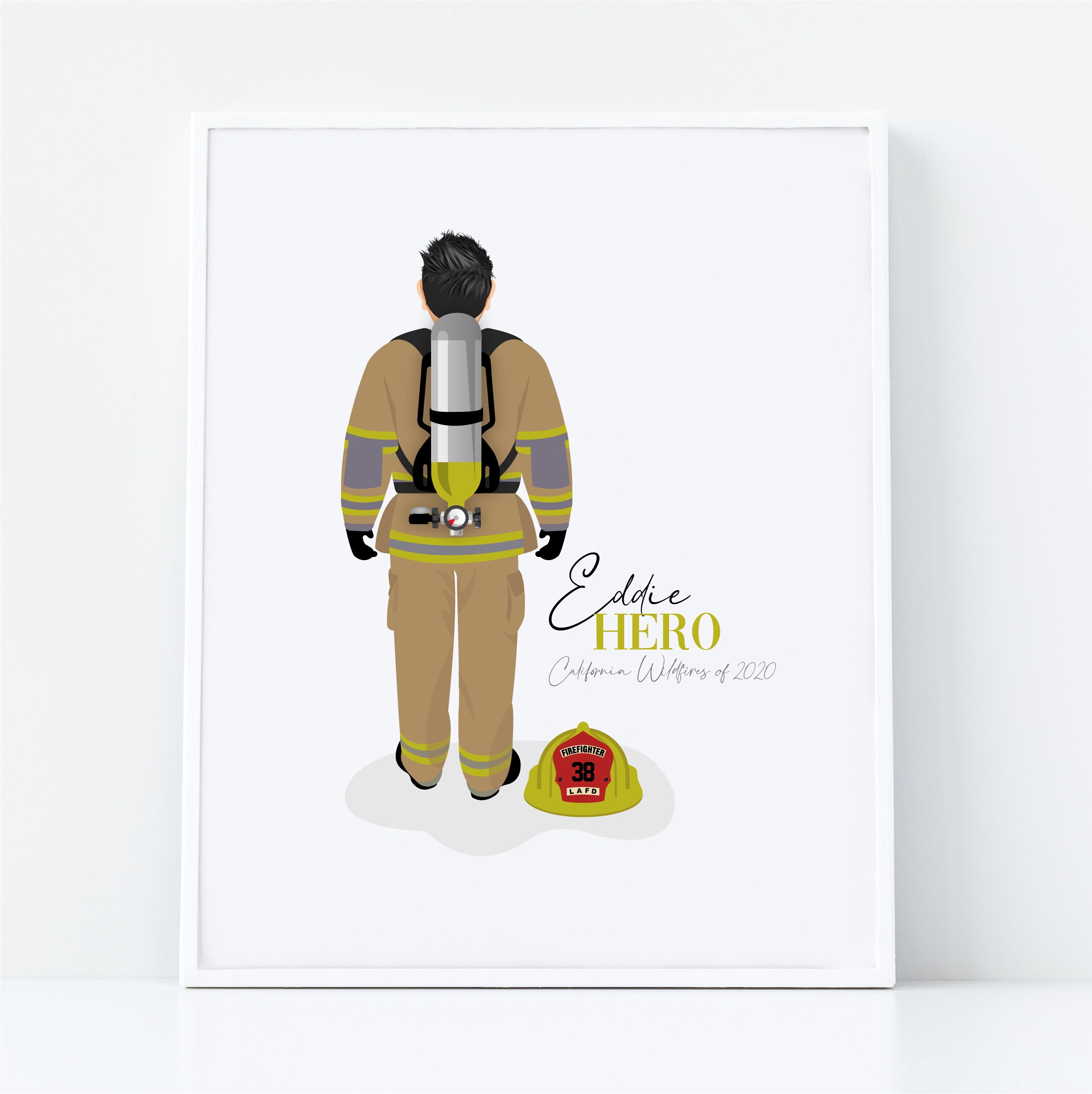 Custom Firefighter Illustration / Personalized Firefighter | Etsy