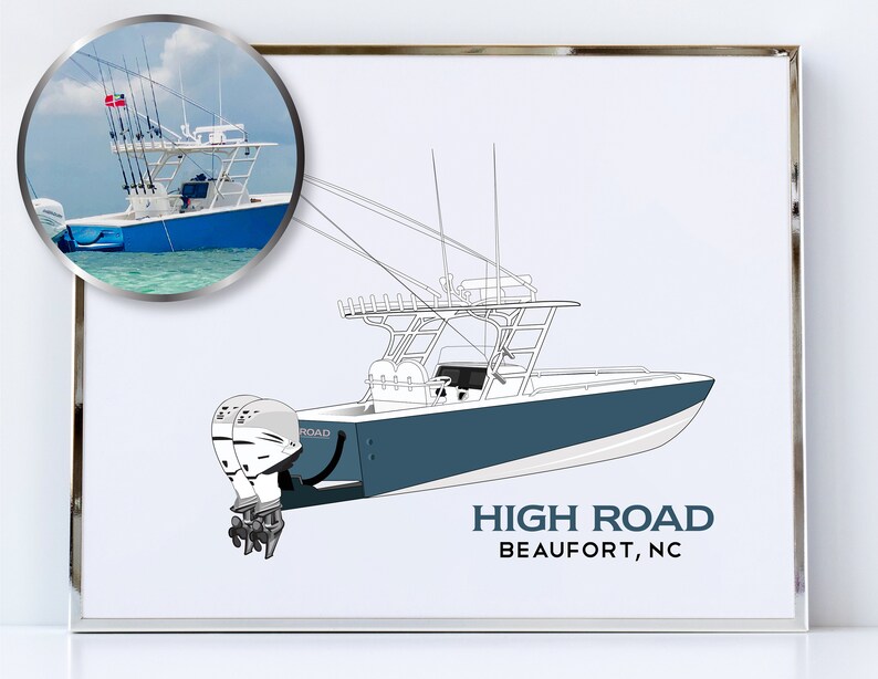 Custom Boat Portrait / Custom Boat Drawing / Custom Vector | Etsy