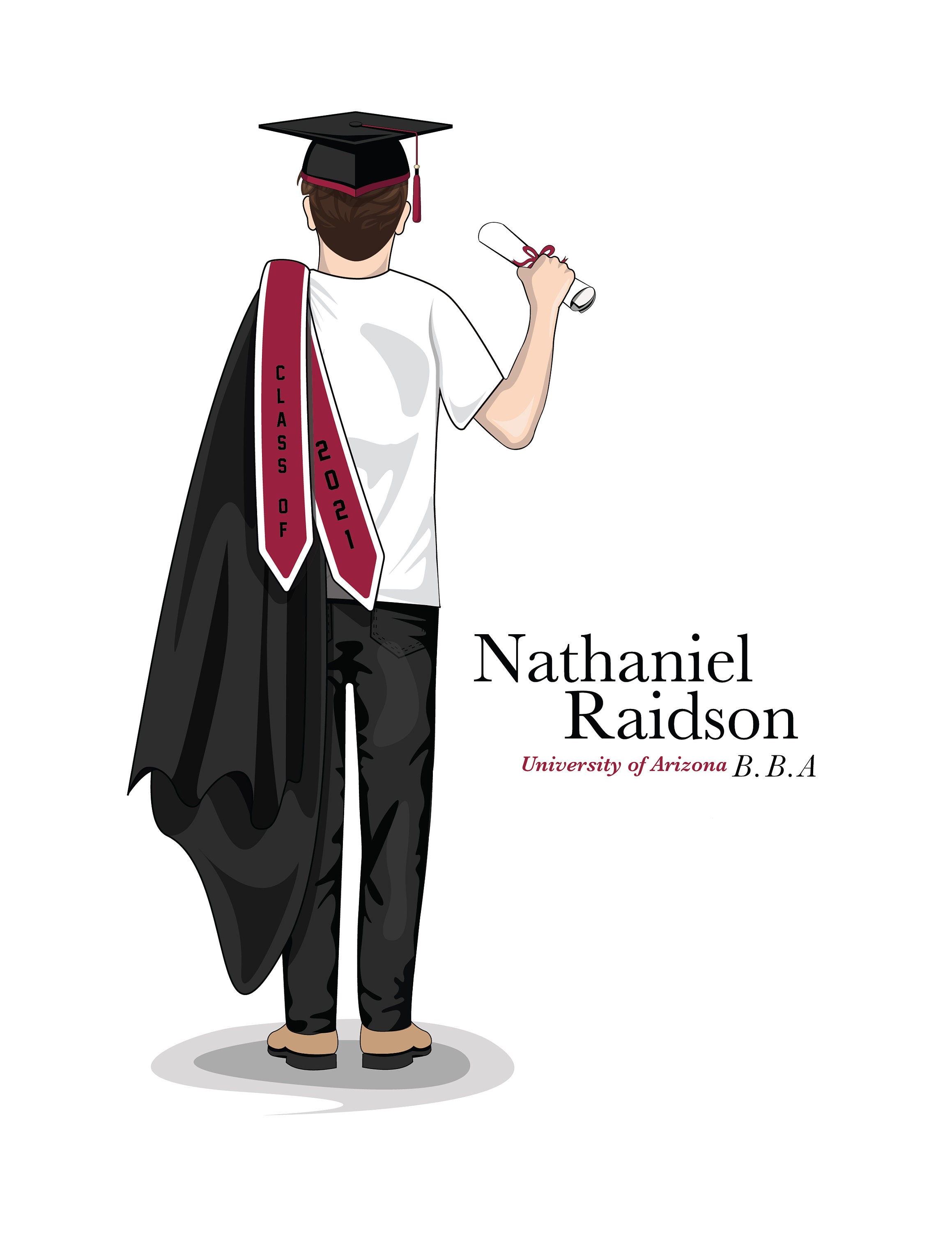 Custom Graduation Portrait Illustration / Personalized Graduation ...