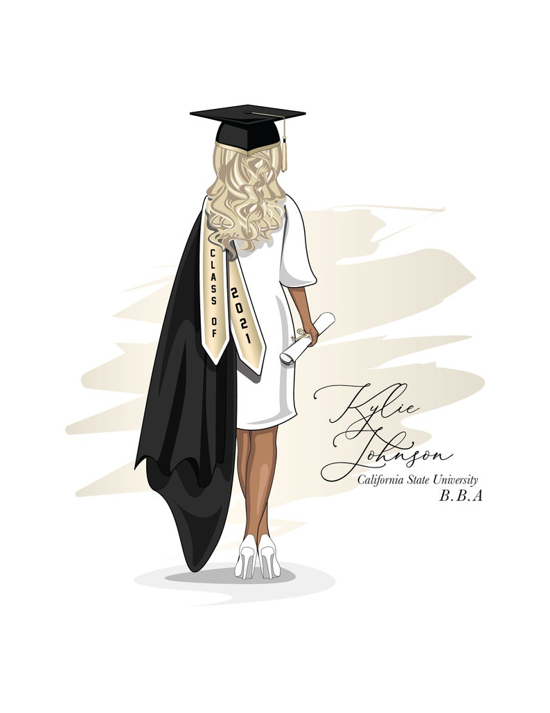 Custom Graduation Portrait Illustration / Personalized - Etsy
