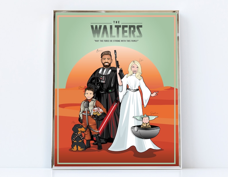 Custom Star Wars Family Portrait From Photo / Custom Star Wars - Etsy