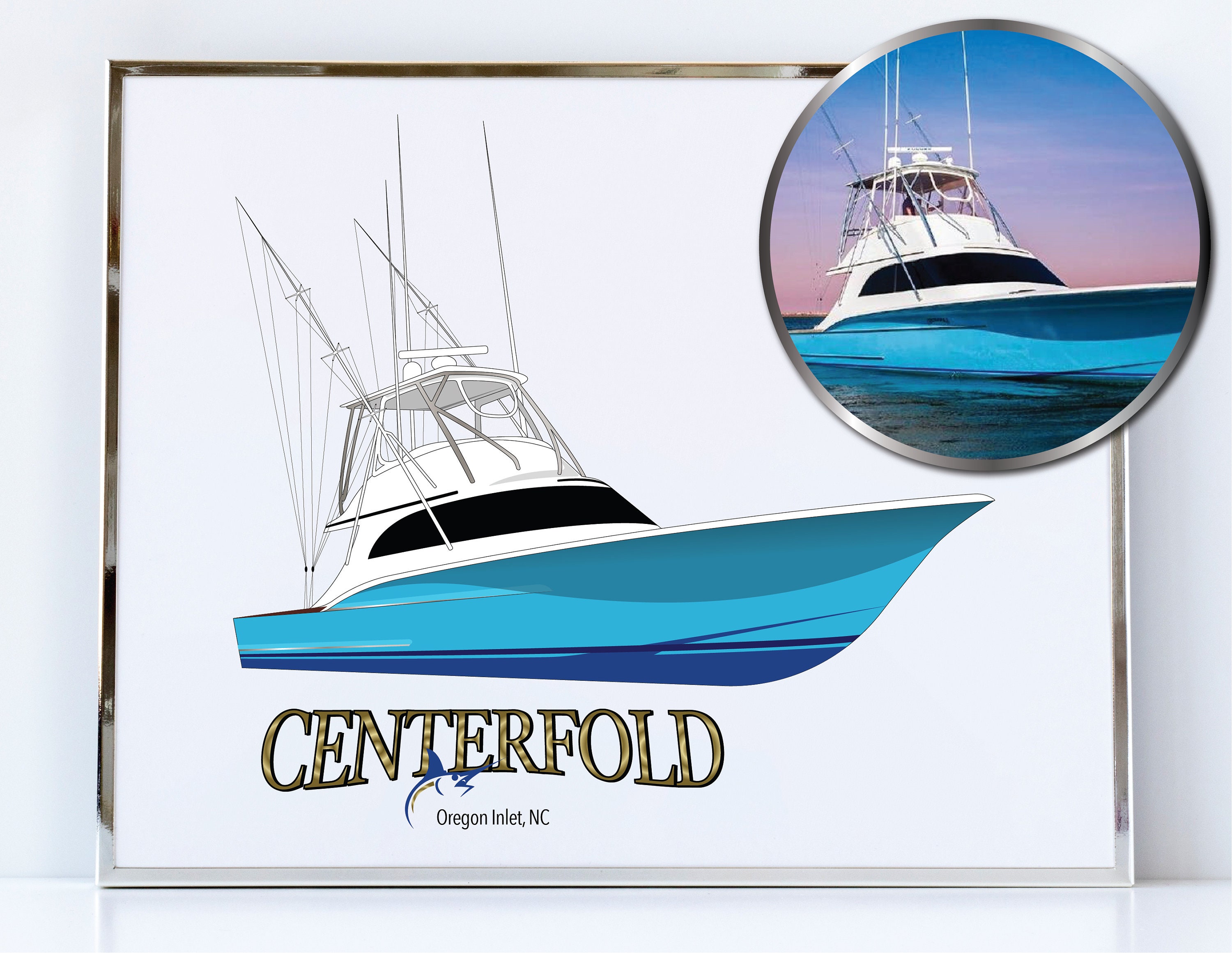 Custom Boat Portrait Drawing / Personalized Boat Illustration / Vector ...
