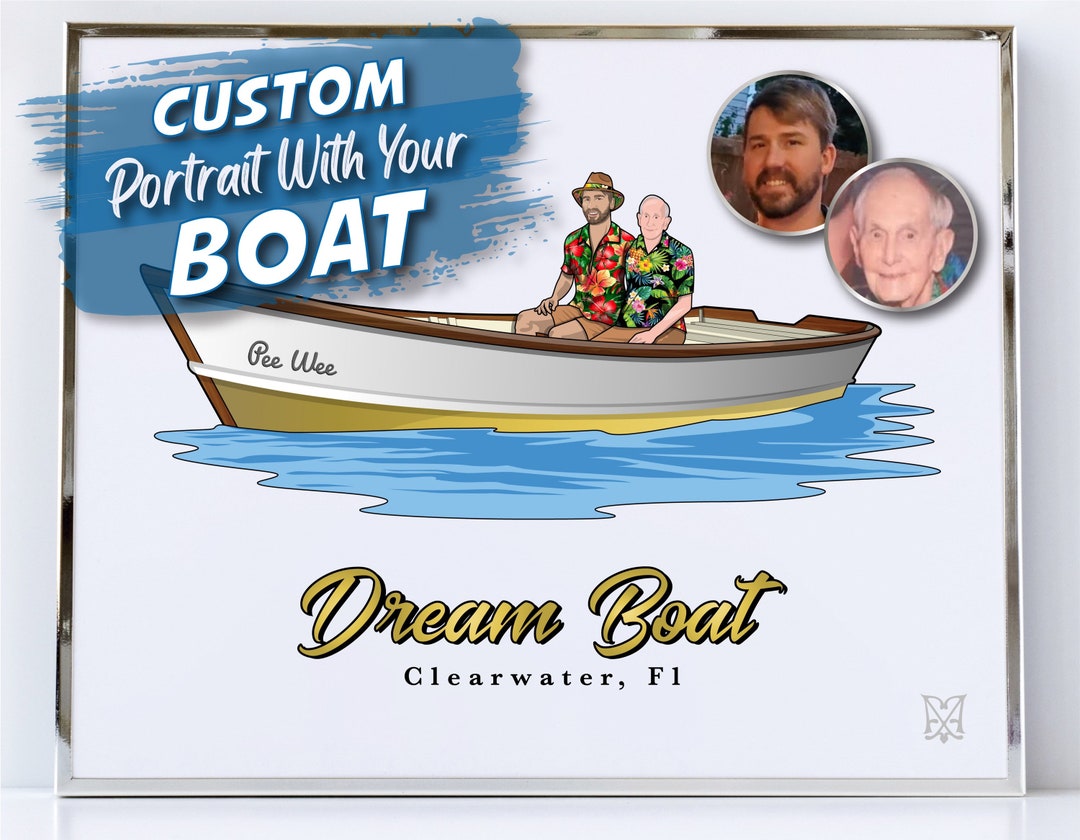 Custom Portrait With Your Boat / Vector Boat Portrait Illustration ...