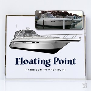 Custom Vector Boat Drawing / Boat Drawing From Photo / Custom Boat ...