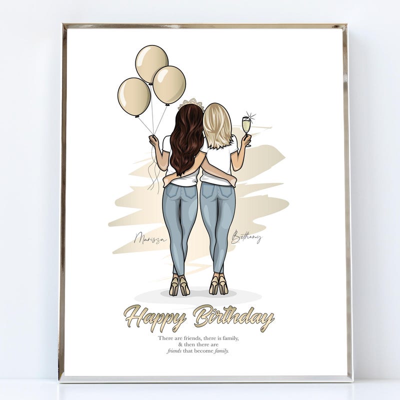 Best Friends Drawing - Etsy