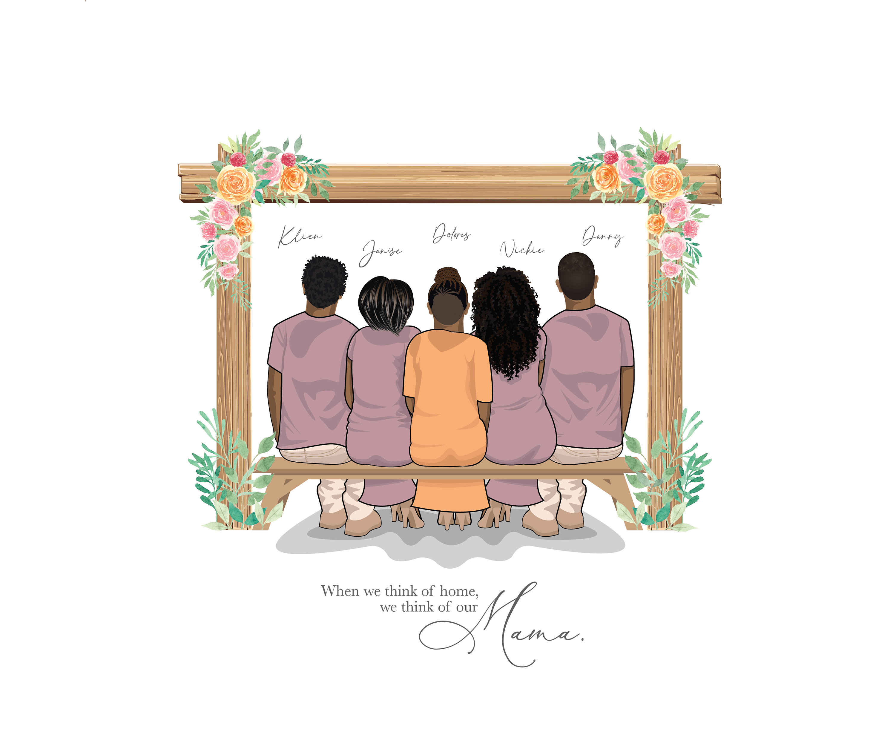 Custom Mother's Day Portrait Drawing / Personalized Mom - Etsy UK