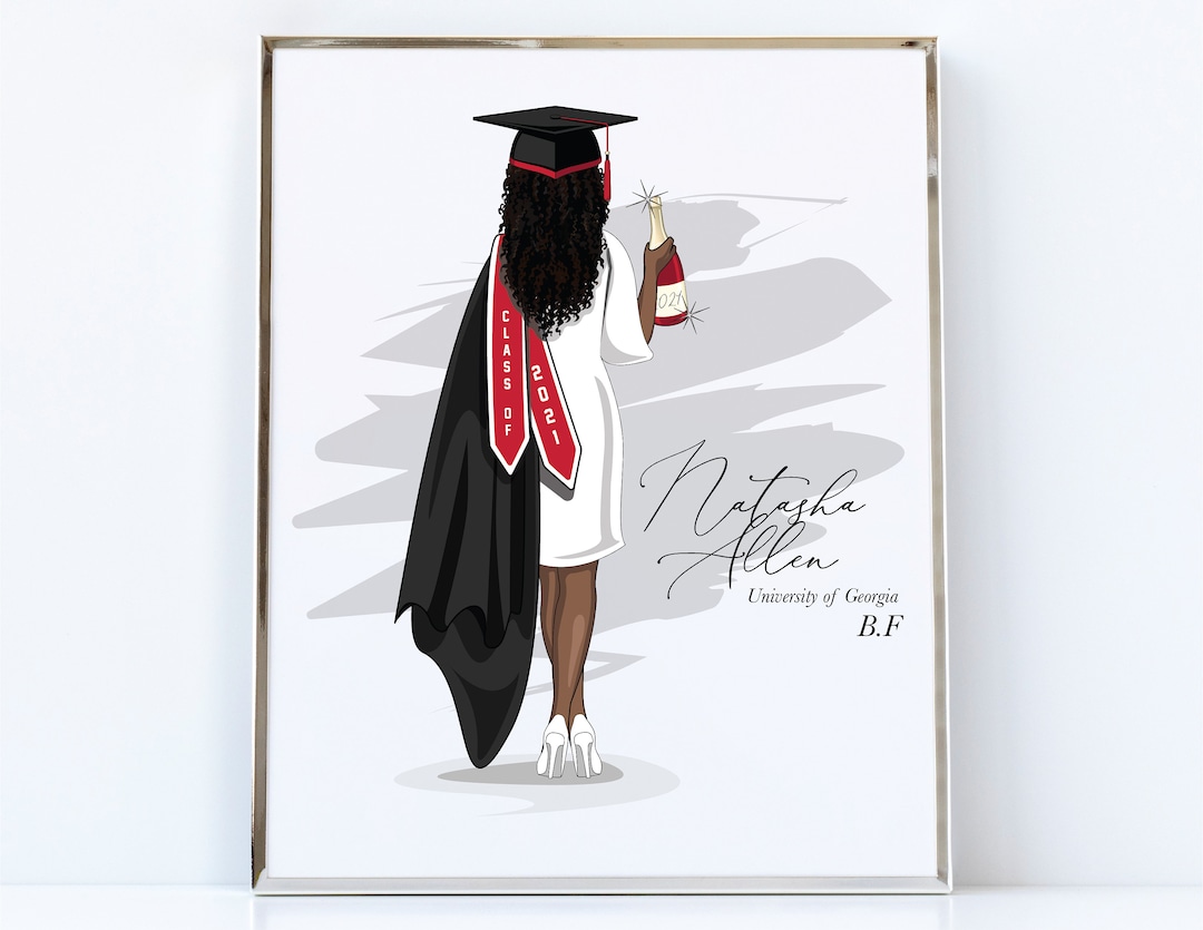 Custom Graduation Portrait Illustration / Personalized Graduation ...