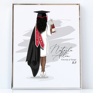Custom Graduation Portrait Illustration / Personalized Graduation ...