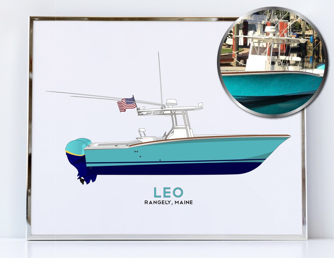 Custom Boat Portrait Drawing / Personalized Boat Illustration / Vector ...