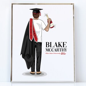 Custom Graduation Portrait Illustration / Personalized Graduation ...