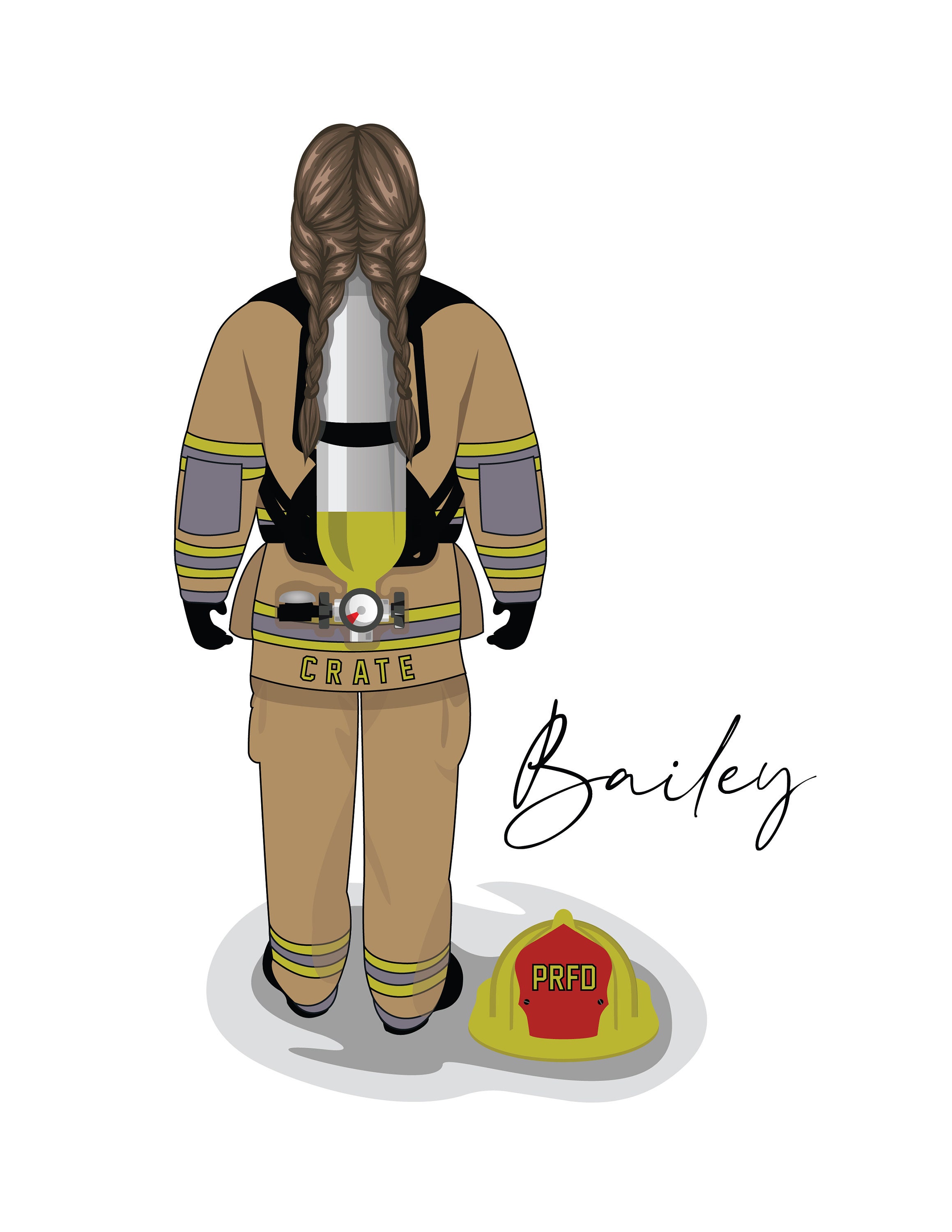Custom Firefighter Illustration / Personalized Firefighter | Etsy