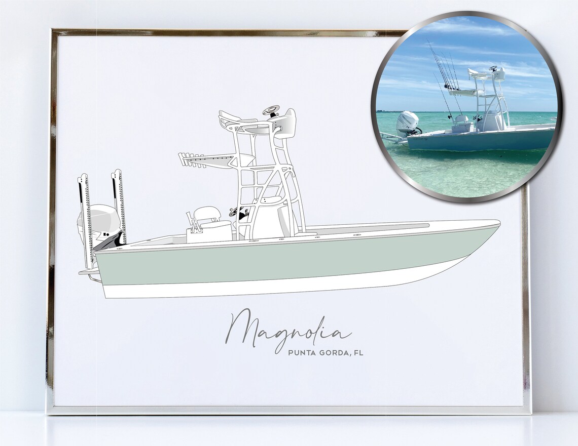 Custom Boat Portrait Drawing / Personalized Boat Illustration | Etsy