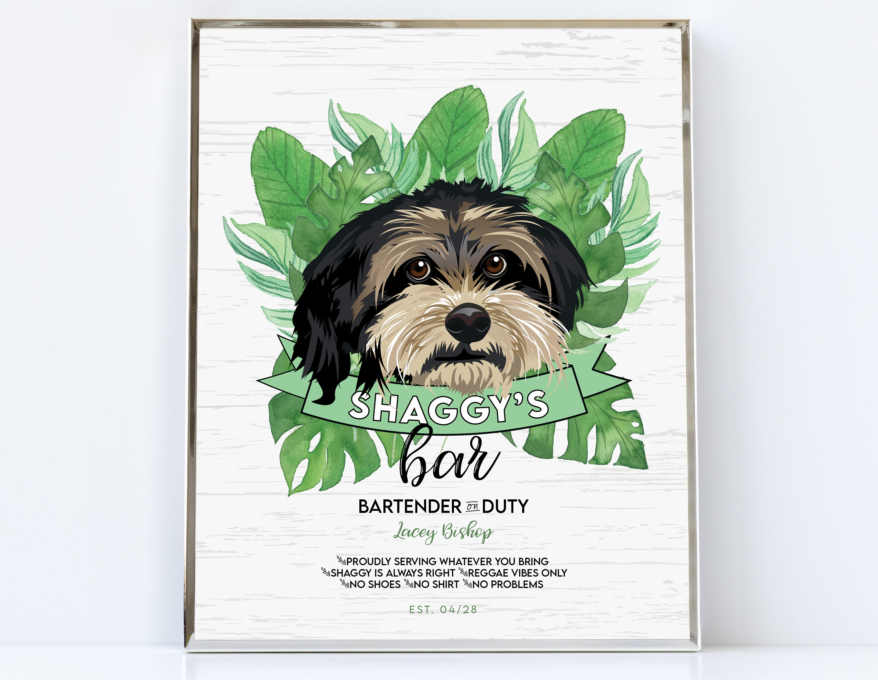 Custom Pet Bar Sign / Personalized Pet Bar Portrait | Etsy