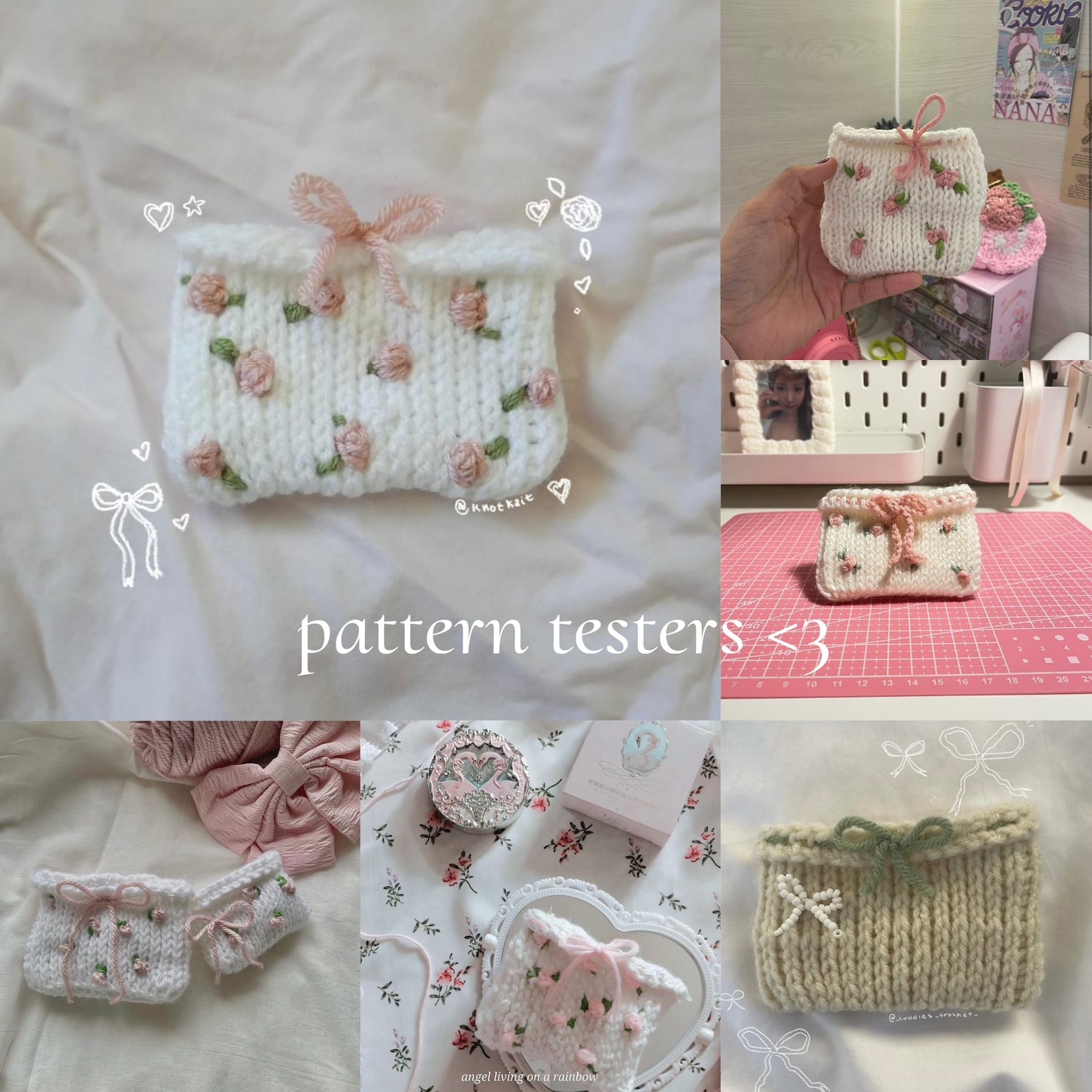 Flower Pouch **PDF PATTERN** ( Contains Tunisian Crochet Tutorial) - Etsy