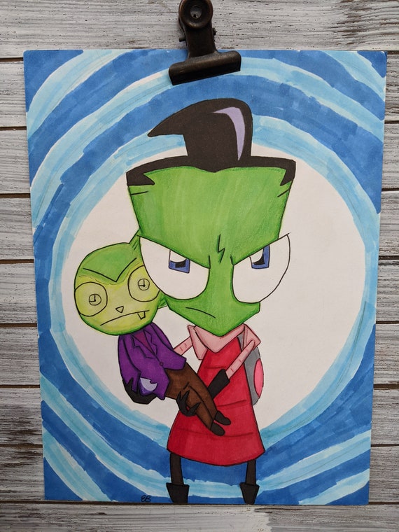 Original Invader Zim Inspired Art PRINT Copic Markers Pastel | Etsy