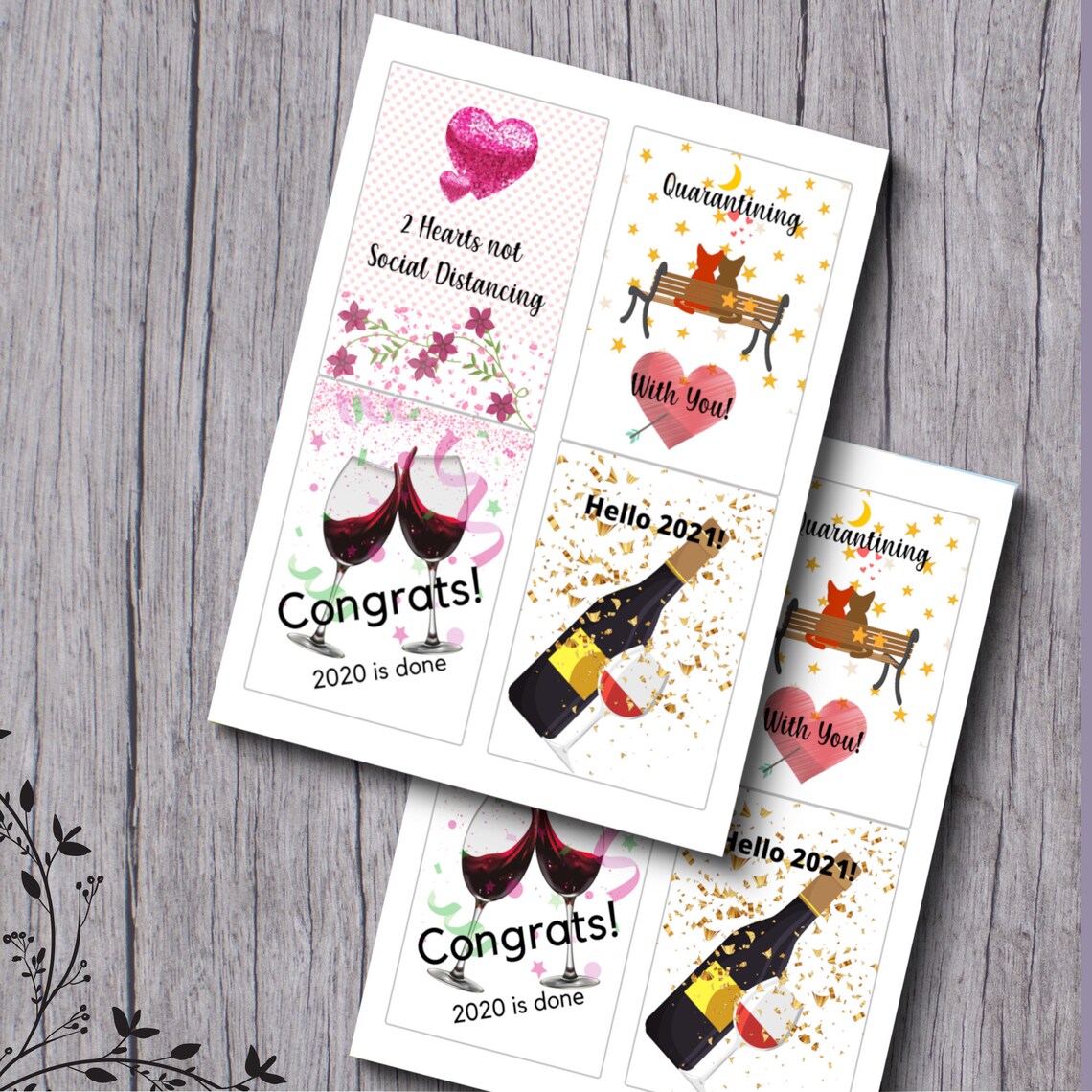PRINTABLE Wine Labels Hello 2021 Quarantining With You 2 - Etsy