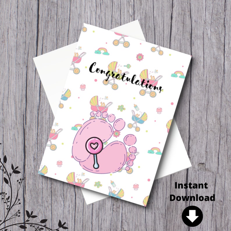 PRINTABLE Congratulations Baby Card 5x 7 New - Etsy