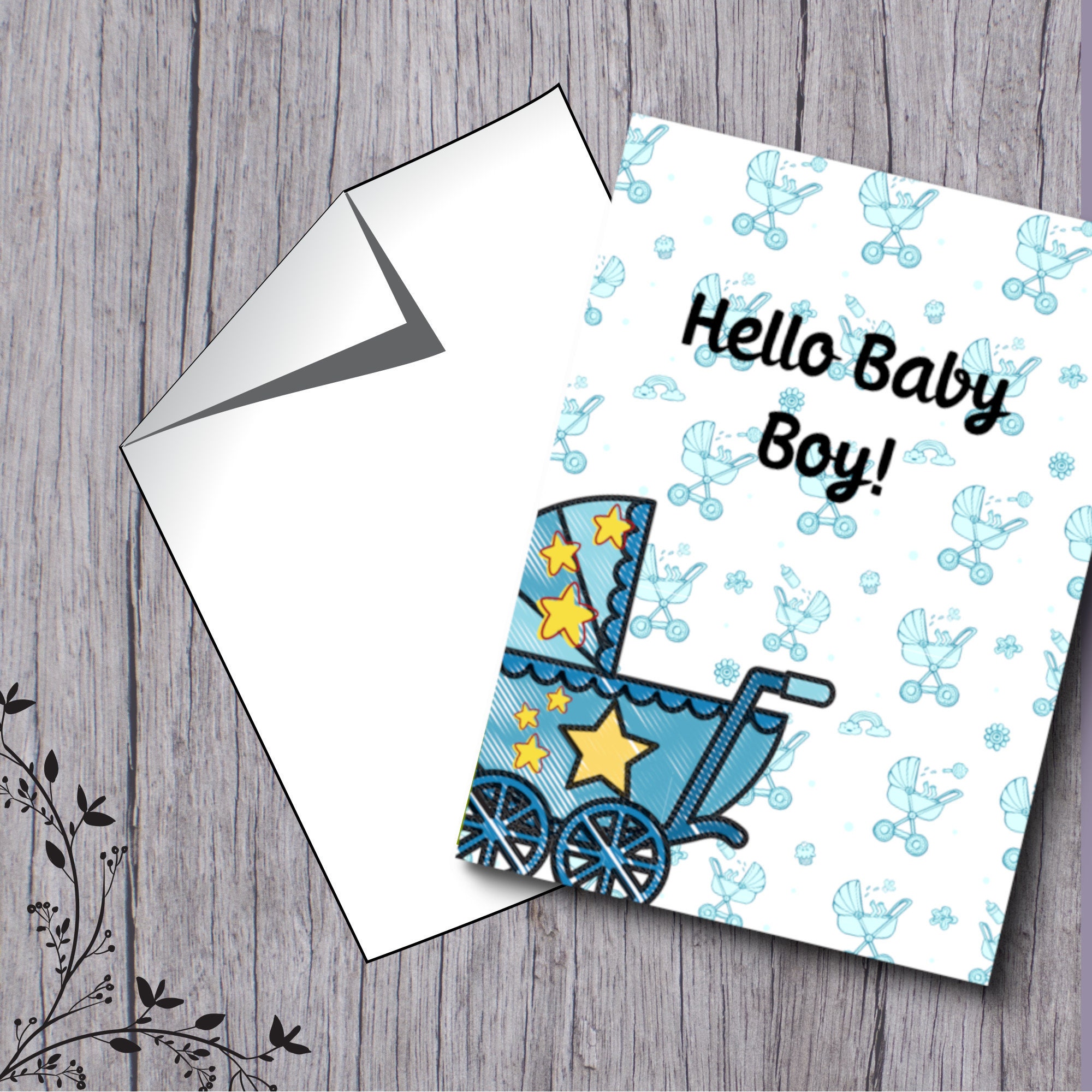 DRUCKBARE Hallo Baby Boy Karte 5 x 7 Neue - Etsy.de