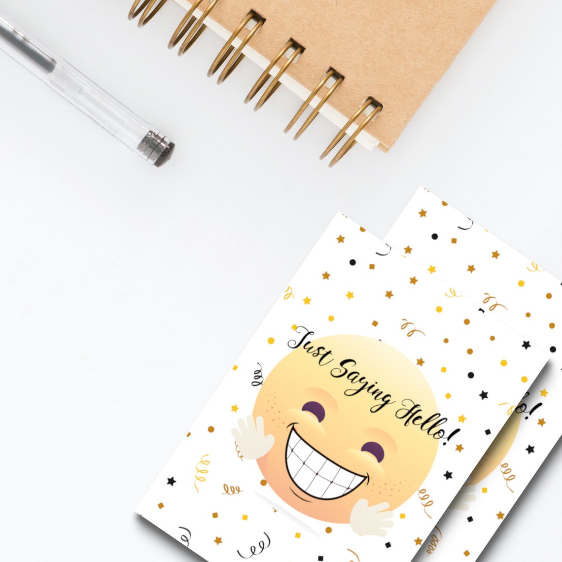 PRINTABLE 5x 7 Just Saying Hello Card, Social Distance Hug Card, Best ...