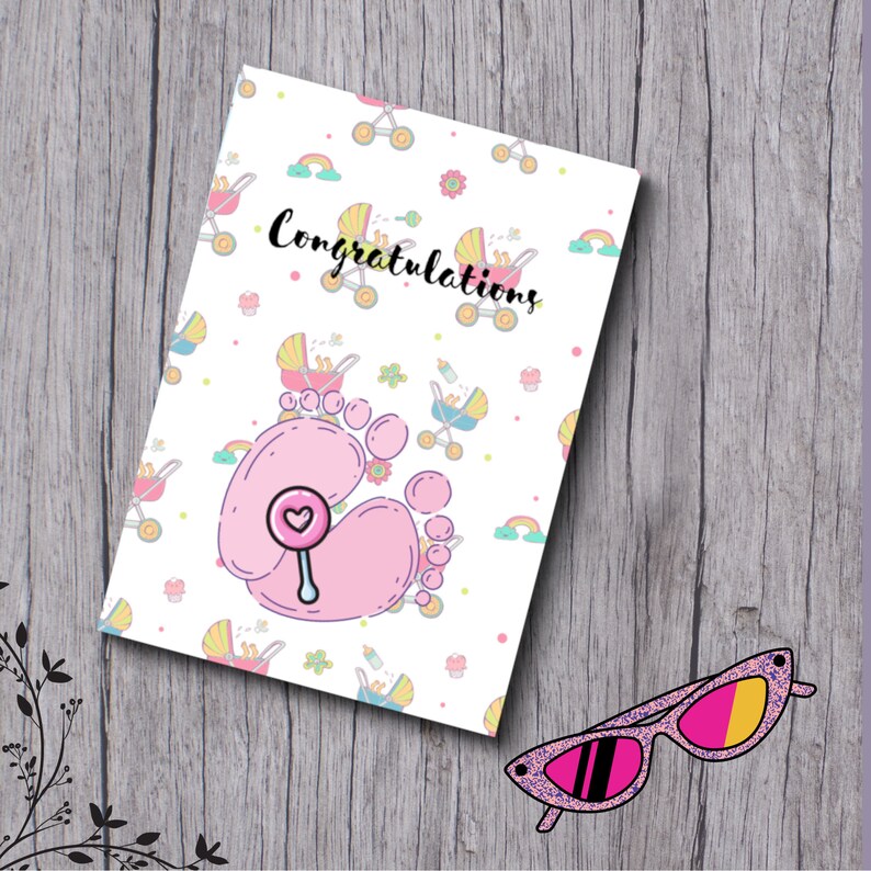 PRINTABLE Congratulations Baby Card 5x 7 New - Etsy