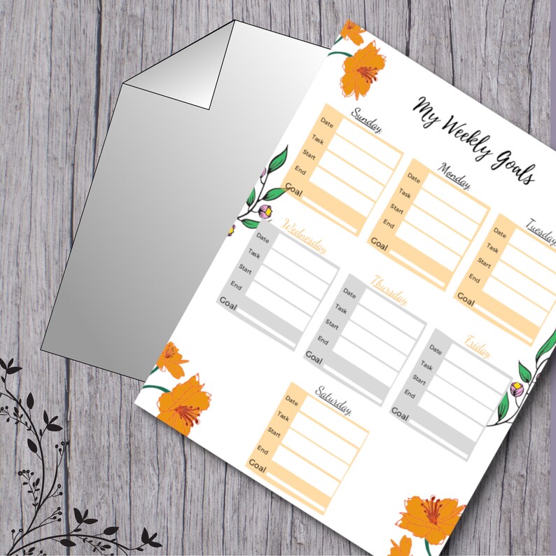 PRINTABLE My Weekly Goals, Daily Agenda, Personal Goals, Action Planner ...