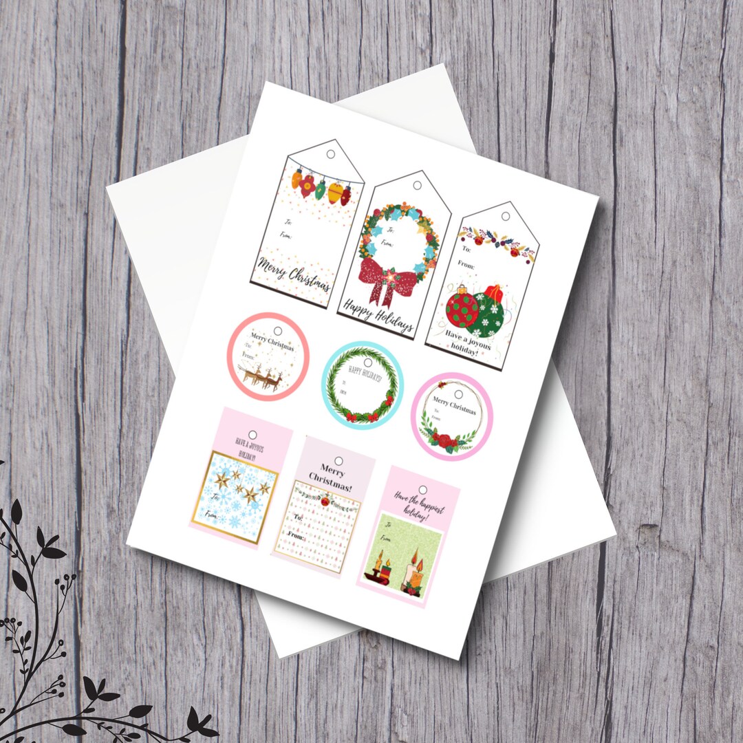 PRINTABLE Christmas Gift Tags, Merry Christmas, Christmas Holiday ...