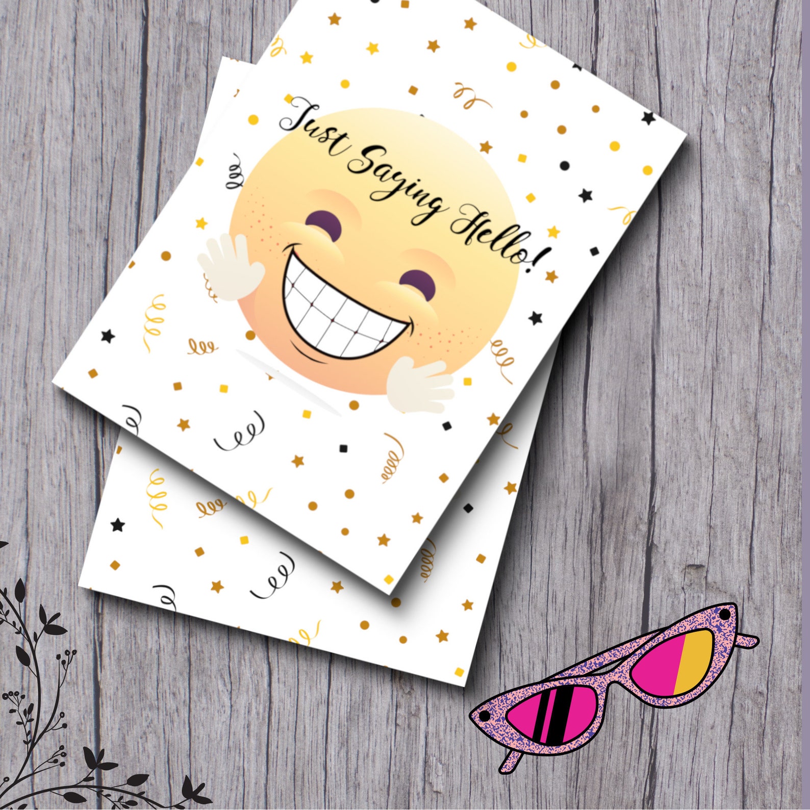 PRINTABLE 5x 7 Just Saying Hello Card, Social Distance Hug Card, Best ...