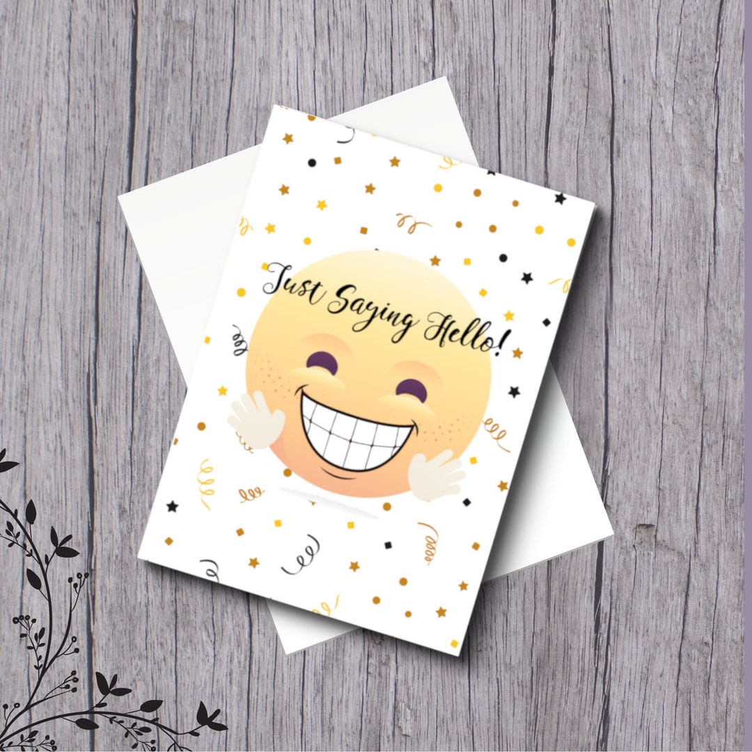 PRINTABLE 5x 7 Just Saying Hello Card, Social Distance Hug Card, Best ...