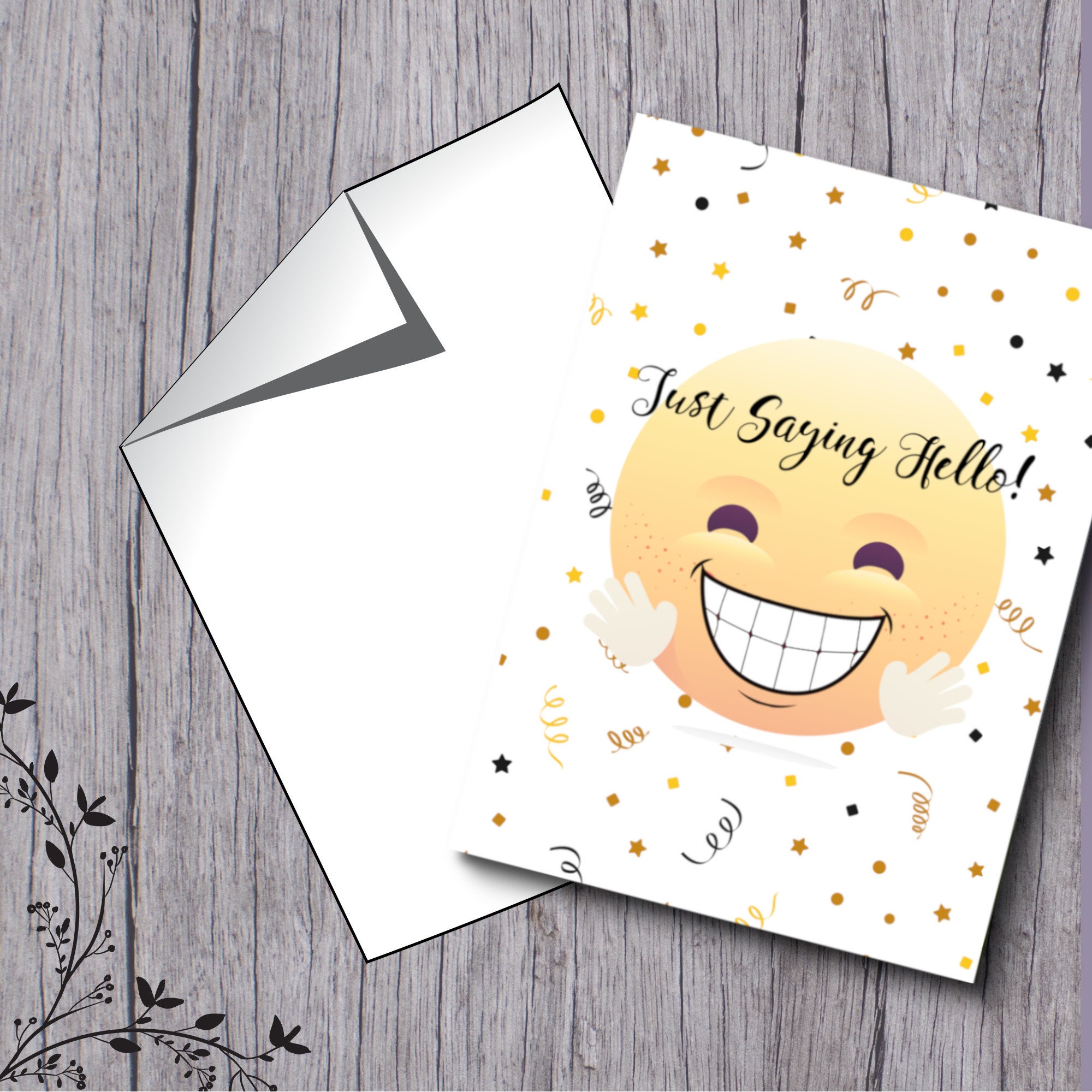PRINTABLE 5x 7 Just Saying Hello Card, Social Distance Hug Card, Best ...