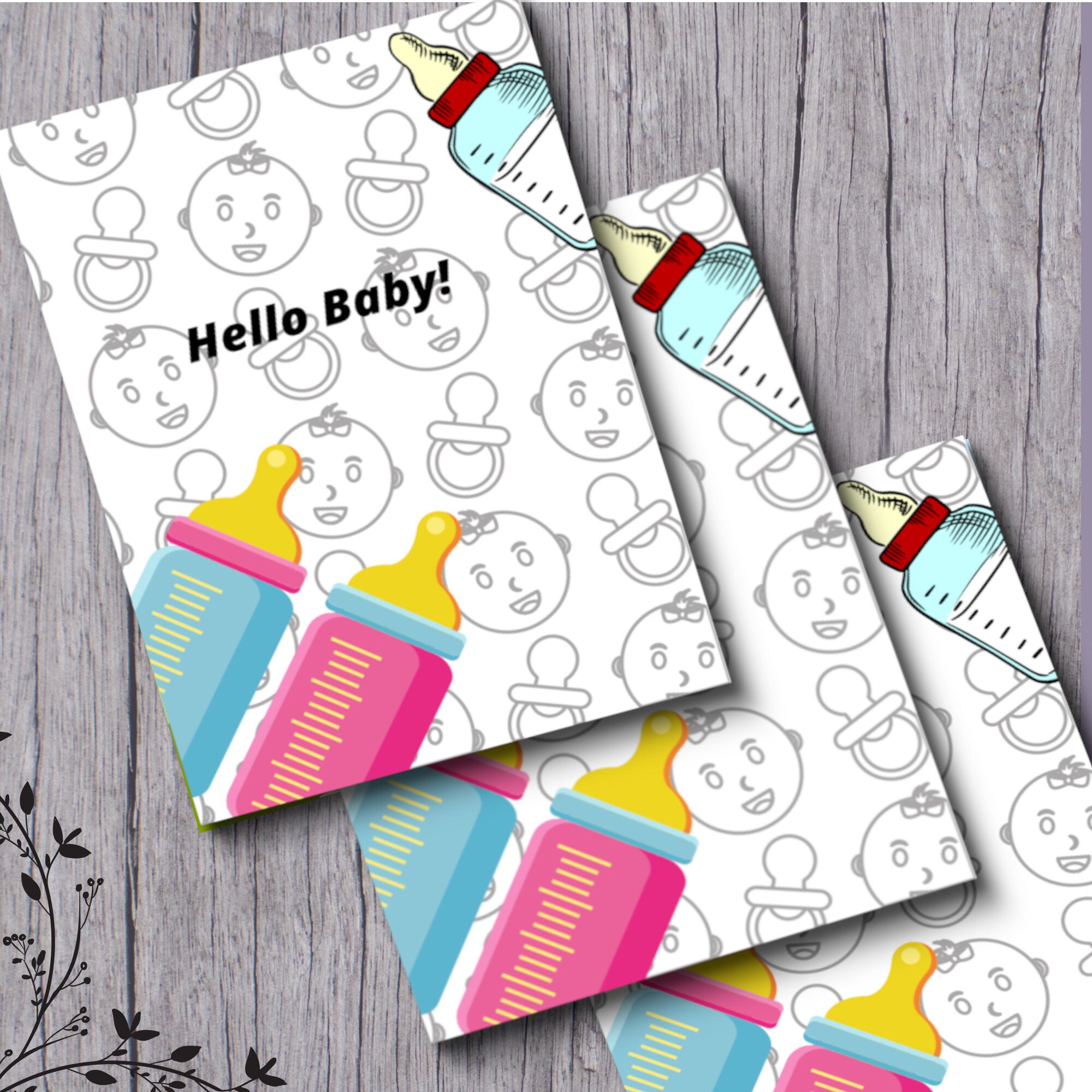 PRINTABLE Hello Baby Card 5x 7 New Arrival Card - Etsy UK