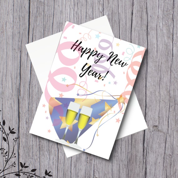 PRINTABLE Happy New Year Card Celebration New Year's | Etsy
