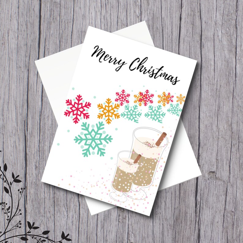 PRINTABLE Merry Christmas Card Happy Holidays Winter - Etsy
